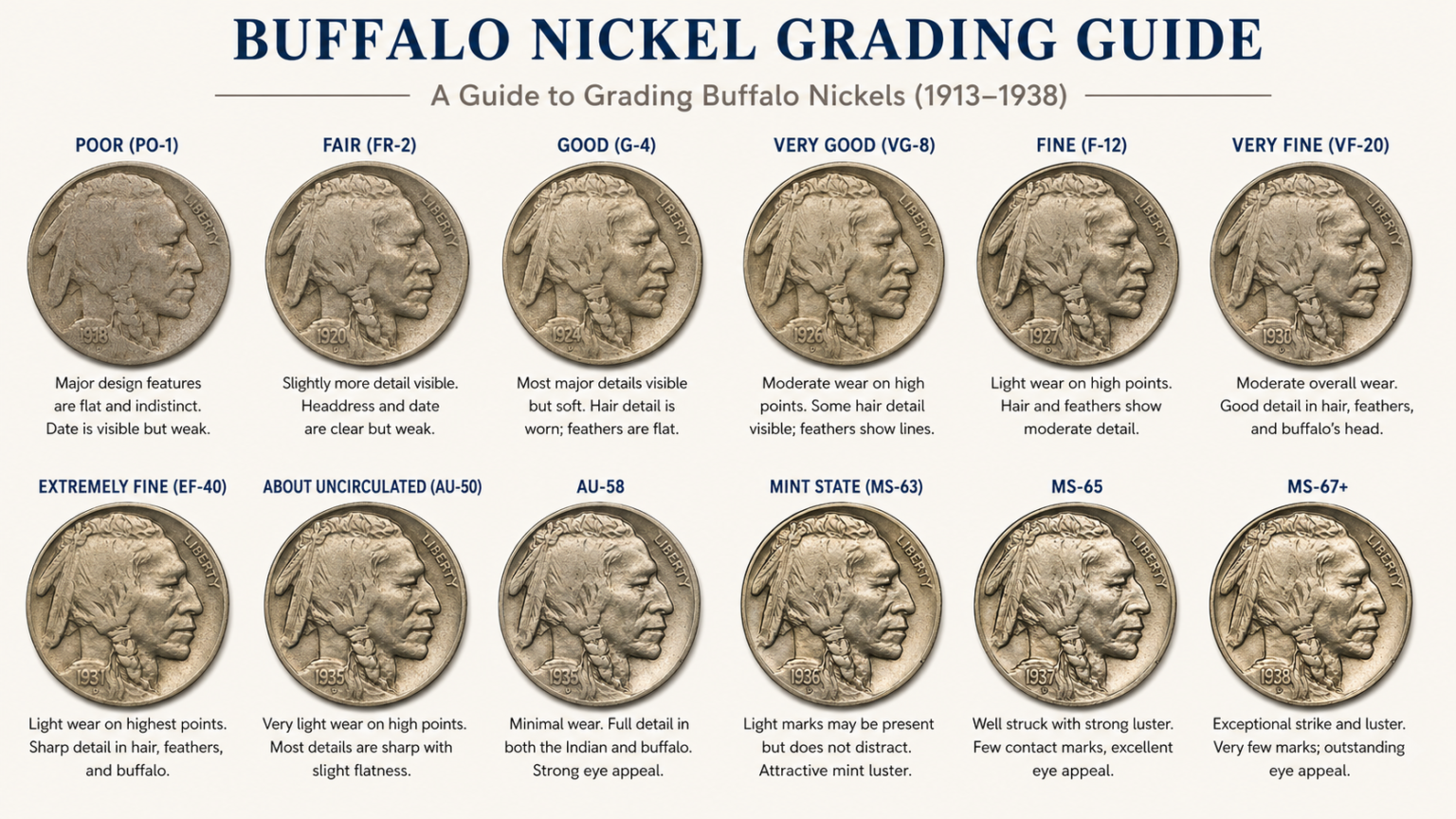 Buffalo Nickel Value Chart: Price Guide by Year & Grade